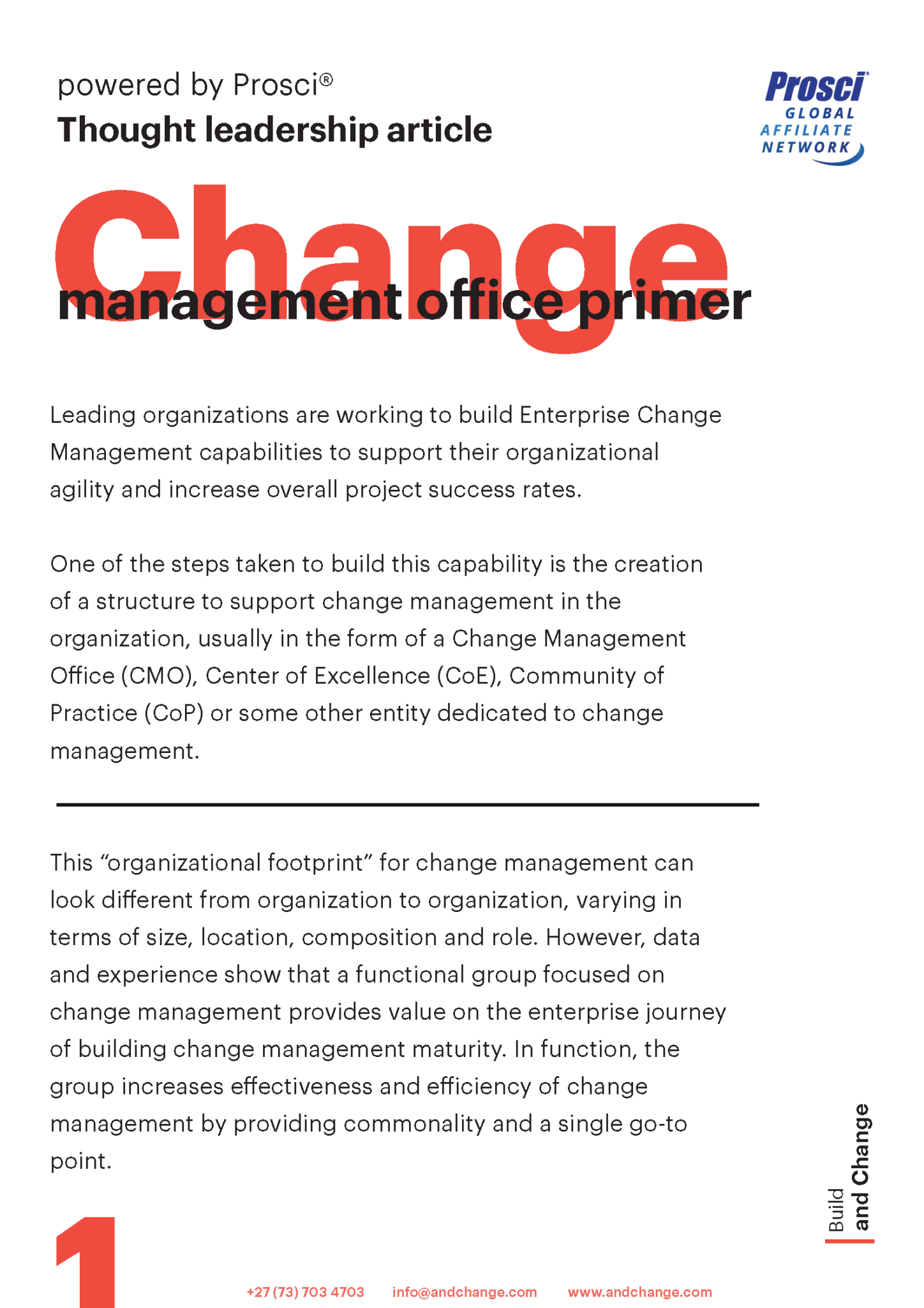 A Change Management Office Primer | and Change